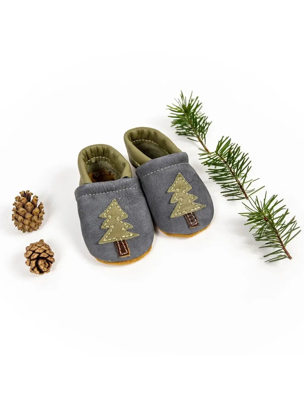 Flint/Lichen Pine Trees Leather Shoes – Heavenly Occasions